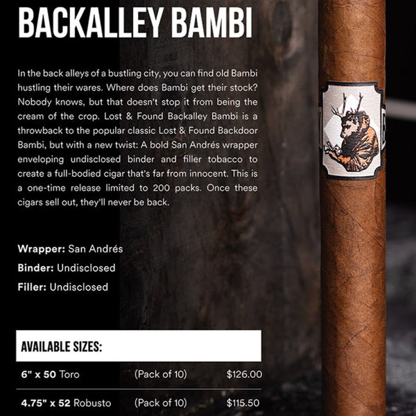 Lost & Found Backalley Bambi - Renegade Cigars